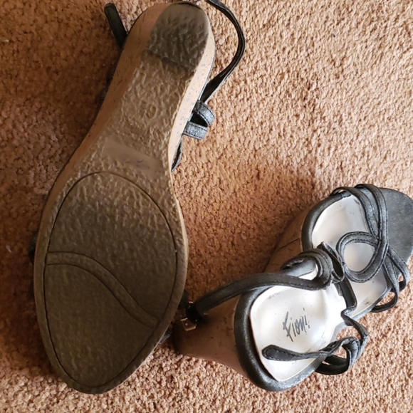 FIONI Clothing | Shoes | Dark Grey Fioni Wedge Sandals 65 | Poshmark